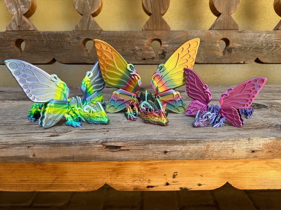 3D Printed Articulated Magic Butterfly Fairy Dragon - Etsy