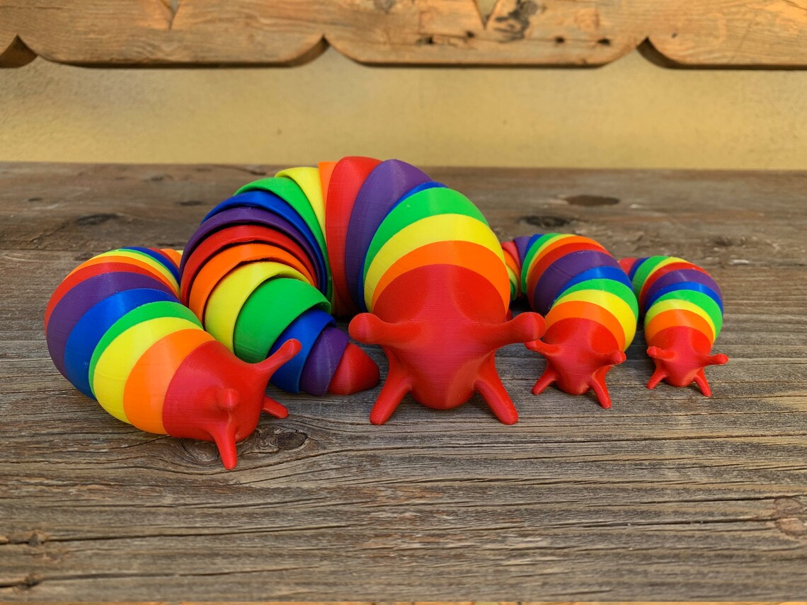 Pride / Rainbow Slug 3D Printed Articulated Slug - Etsy