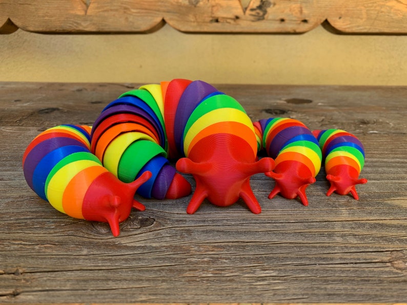 Pride / Rainbow Slug 3D Printed Articulated Slug - Etsy UK