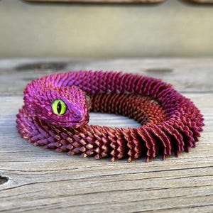 3D Printed Articulated Bush Viper Snake - Etsy