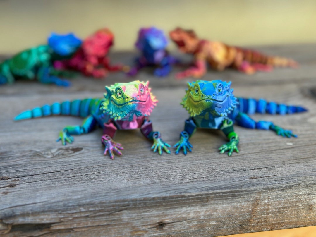 3D Printed Articulated Bearded Dragon With Plain Eyes (not Color) - Etsy