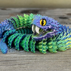 3D Printed Articulated Bush Viper Snake With Opening Mouth and ...