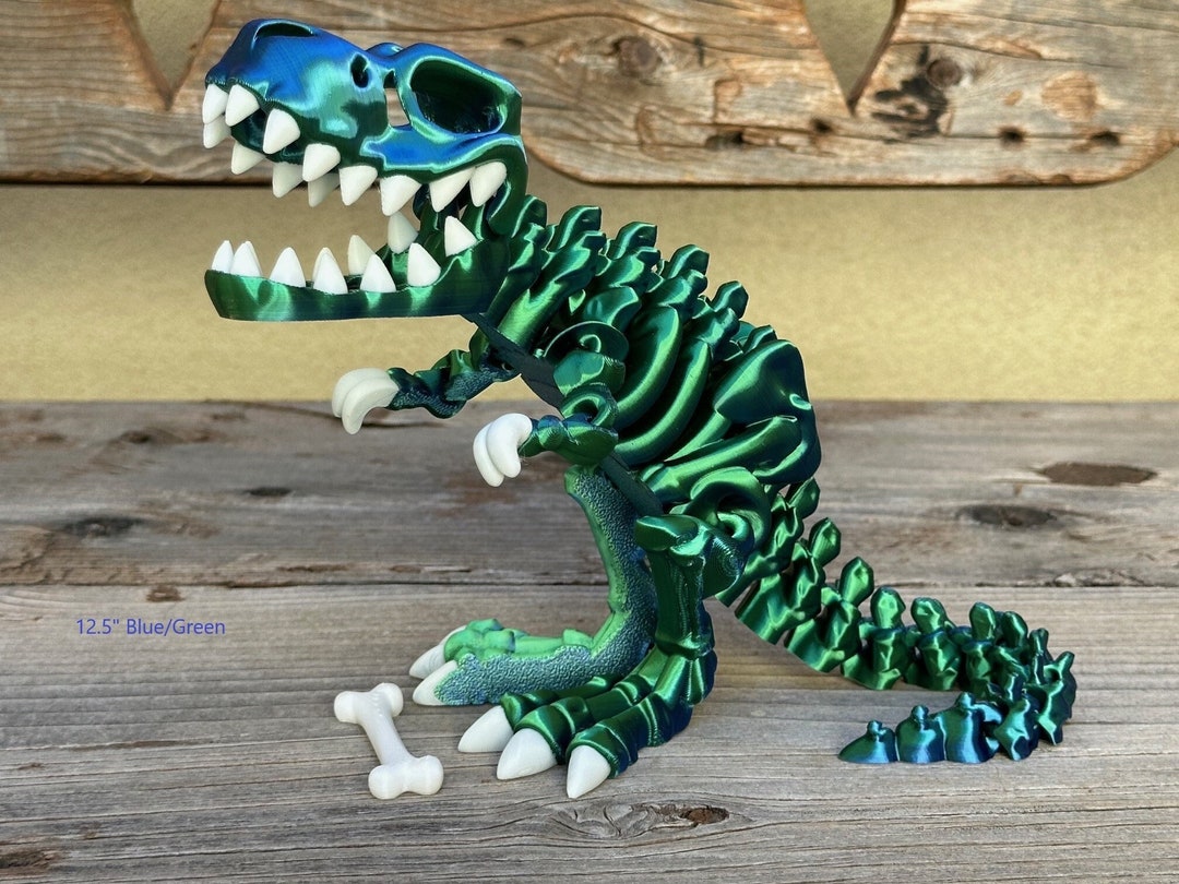 3D Printed Articulated T-rex Skeleton - Etsy