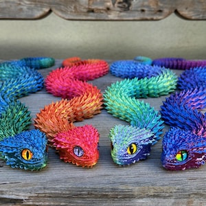 3D Printed Articulated Bush Viper Snake With Opening Mouth and ...