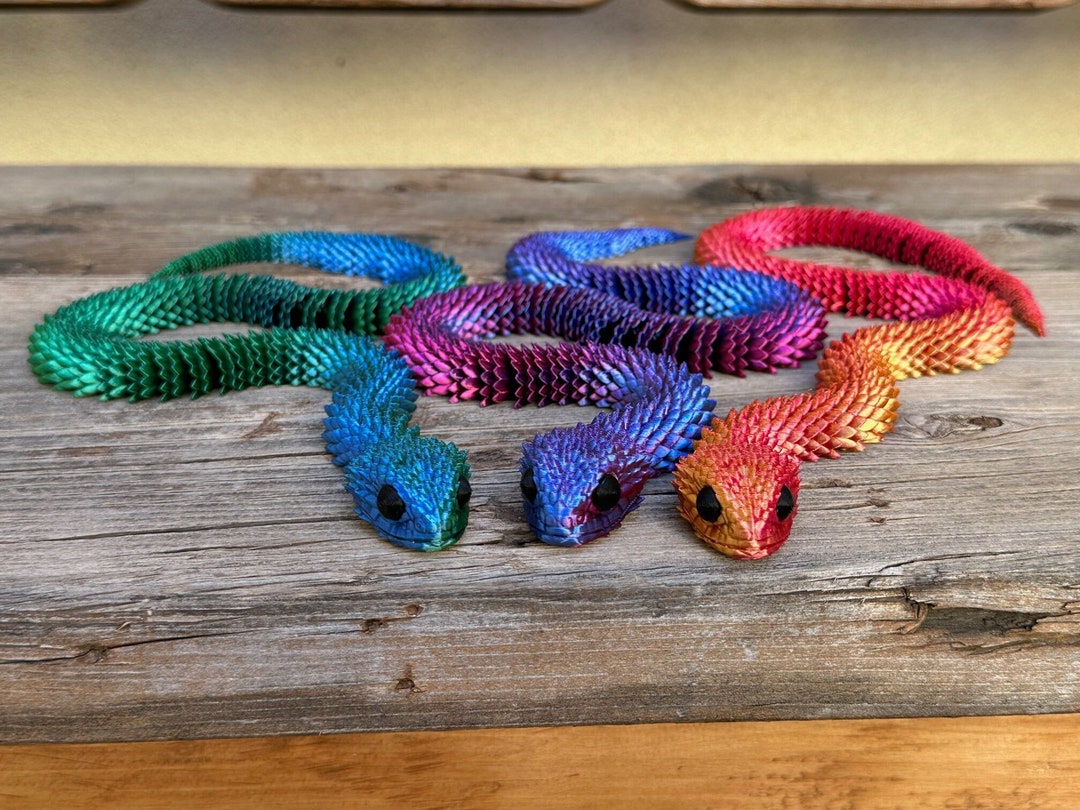 3D Printed Articulated Bush Viper Snake - Etsy