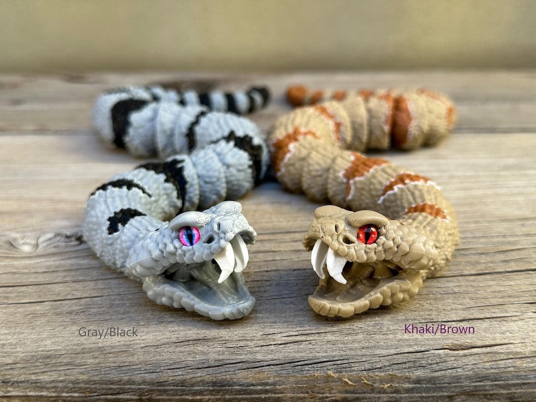 3D Printed Articulated Banded Rattlesnake With Opening Mouth ...