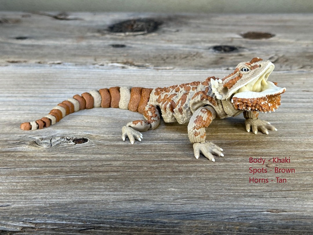 Articulated Realistic Bearded Dragon 3D Printed - Etsy