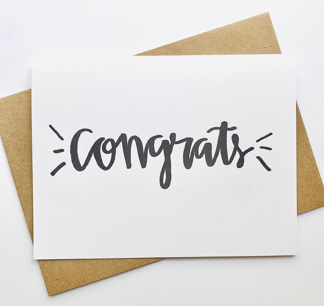 Set of 5 or 10 Congrats Cards | Congratulation Cards | Blank Hand ...