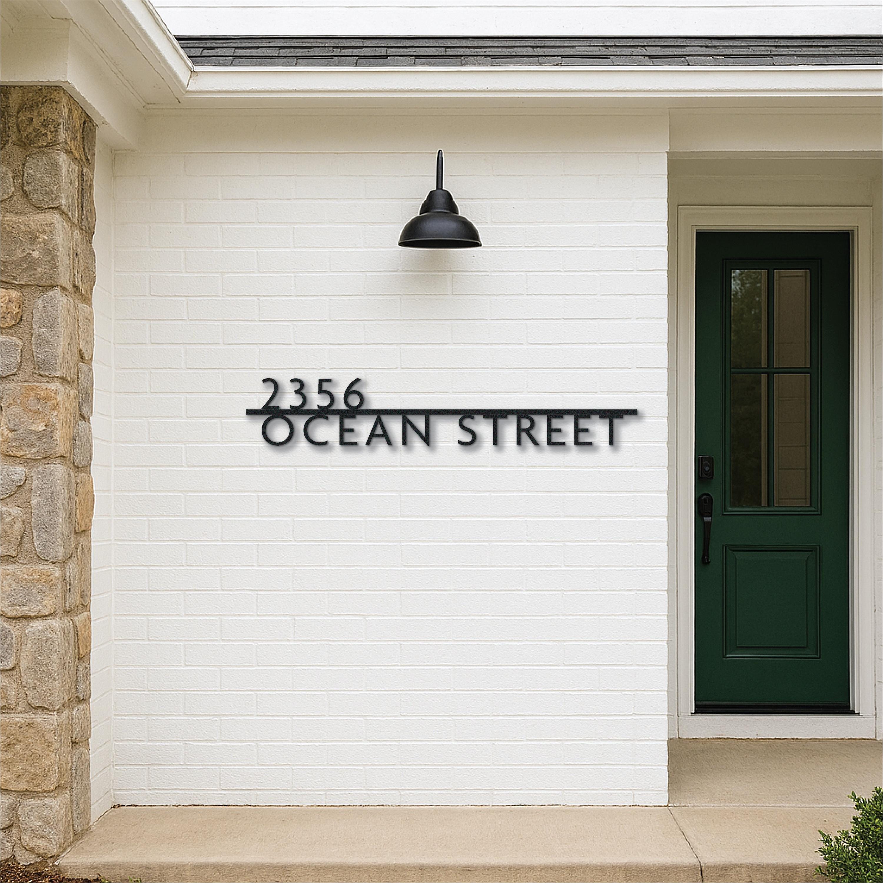Modern Metal House Number Sign: Custom Outdoor Wall Plaque - Etsy