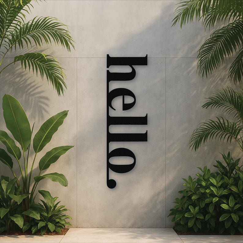 Hello Metal Sign: Modern Powder-coated Steel Porch Decor - Etsy