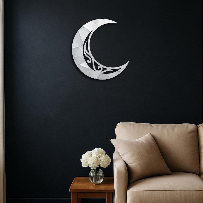Custom Multicolor Crescent Moon Metal Wall Art – Celestial Decor for ...