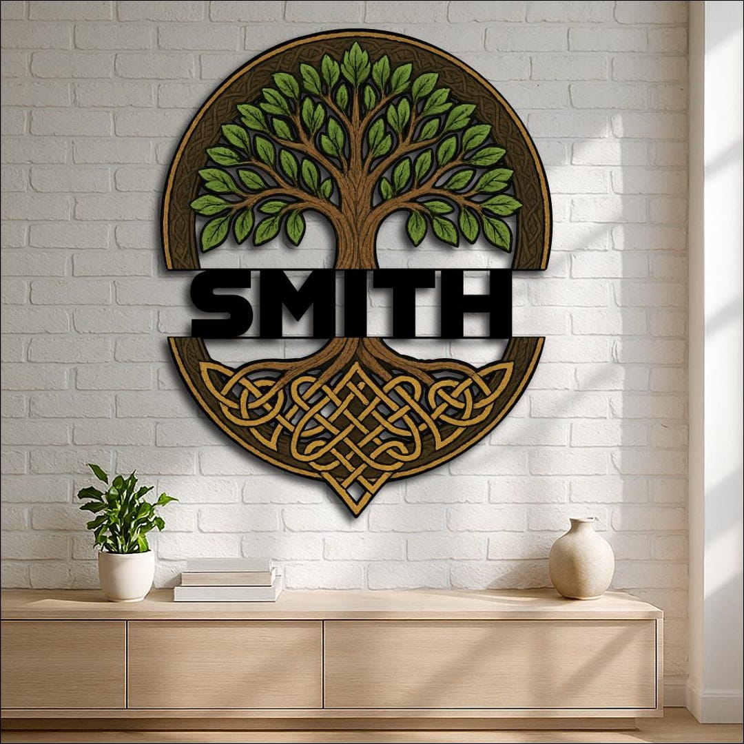 Personalized Irish Tree of Life Metal Sign: Celtic Family Name Wall Art ...