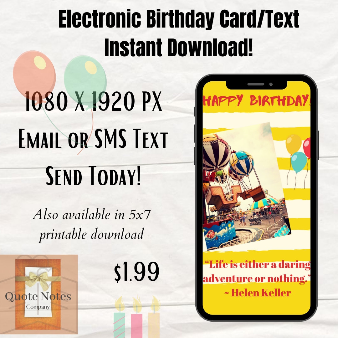 Electronic Birthday Card, Digital Birthday Card, SMS Text Phone ...