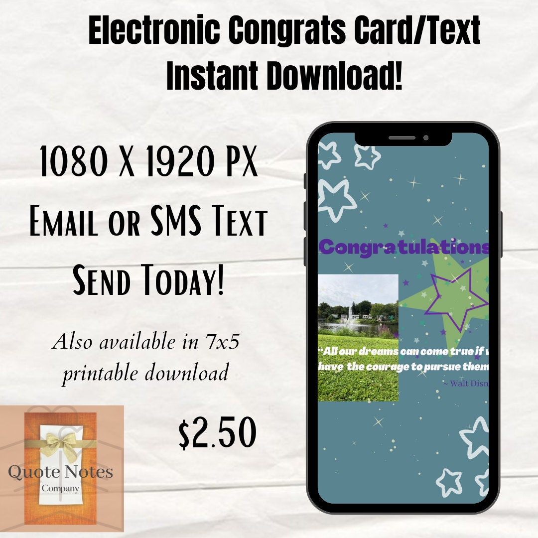 Electronic Congratulations Card, Digital Birthday Card, SMS Text Phone ...