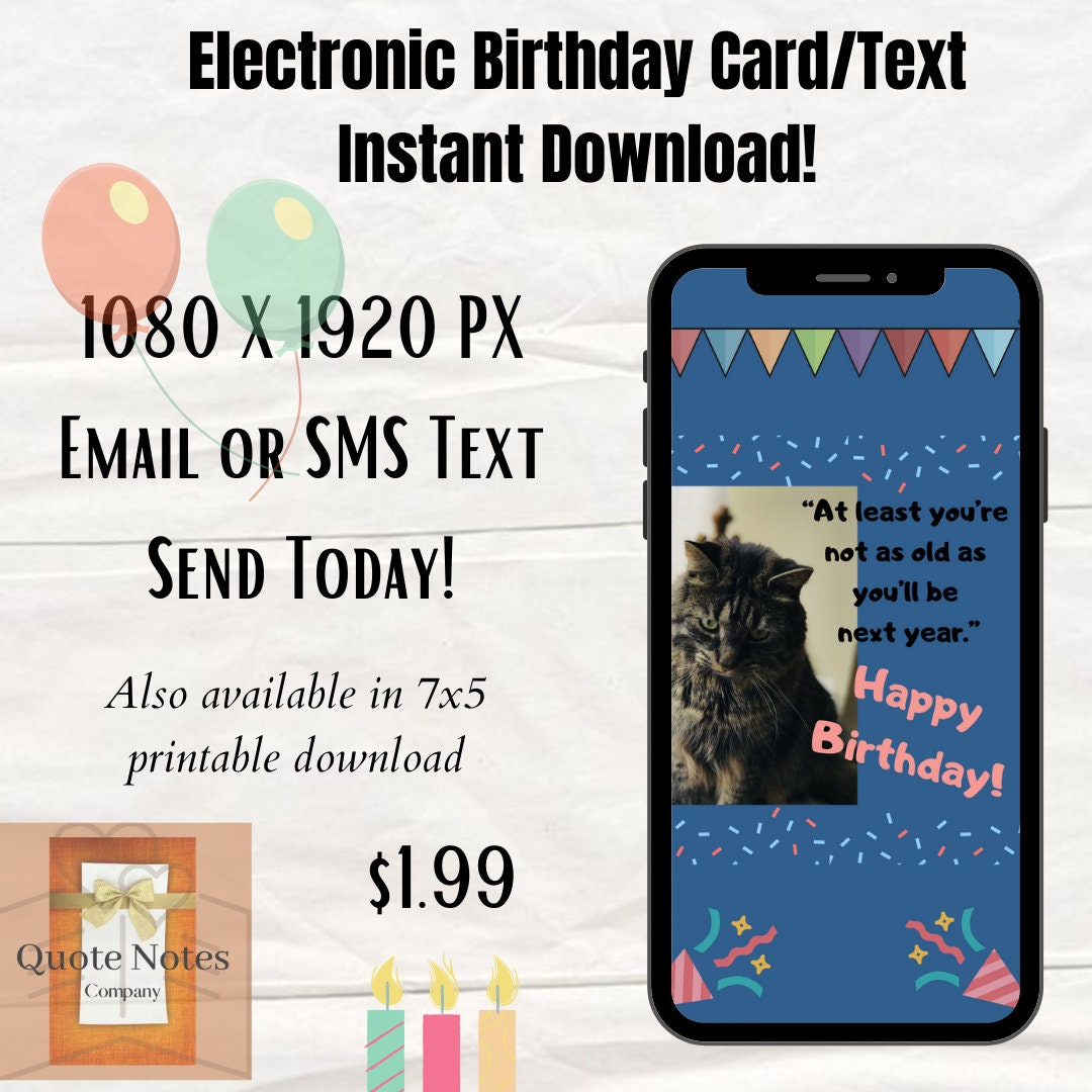Electronic Birthday Card, Digital Birthday Card, SMS Text Phone ...