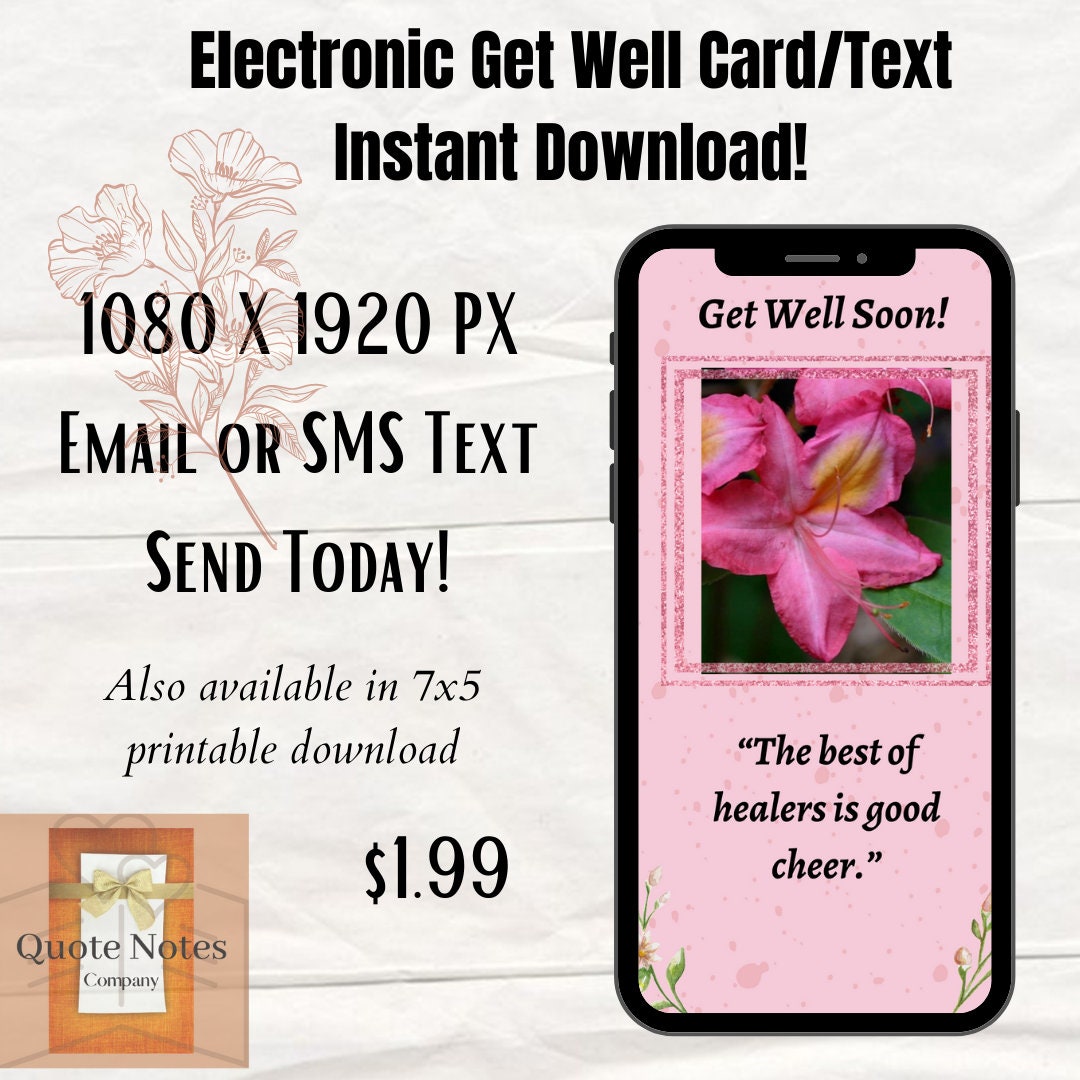 Electronic Get Well Card, Digital Birthday Card, SMS Text Phone ...