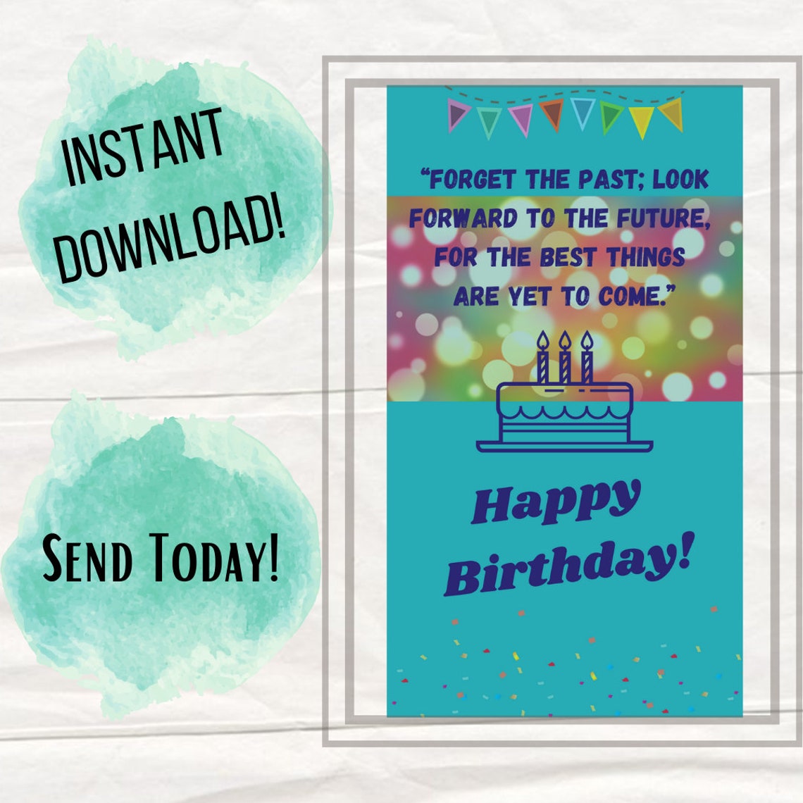 Electronic Birthday Card Digital Birthday Card SMS Text | Etsy