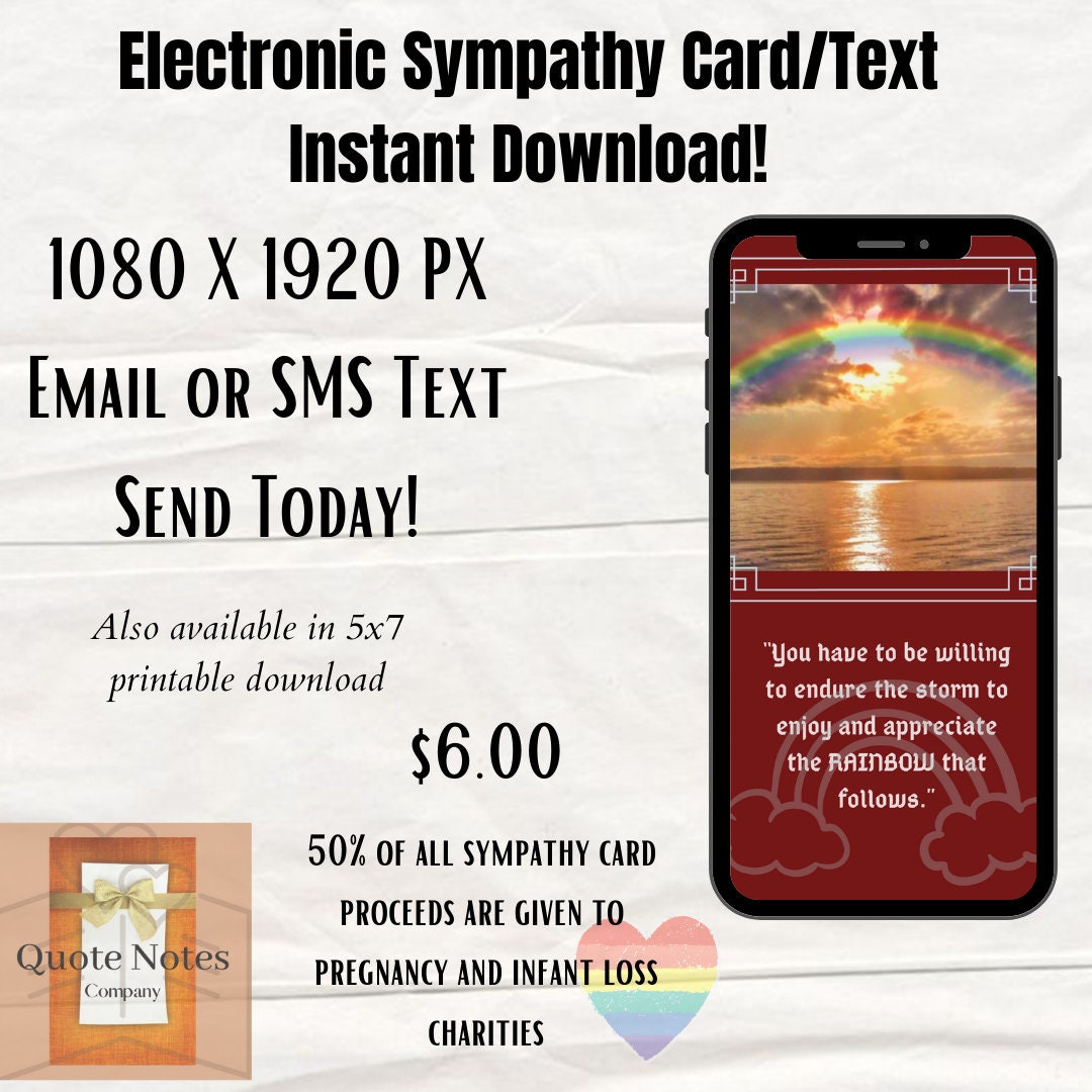 Electronic Sympathy Card Digital Card SMS Text Phone - Etsy