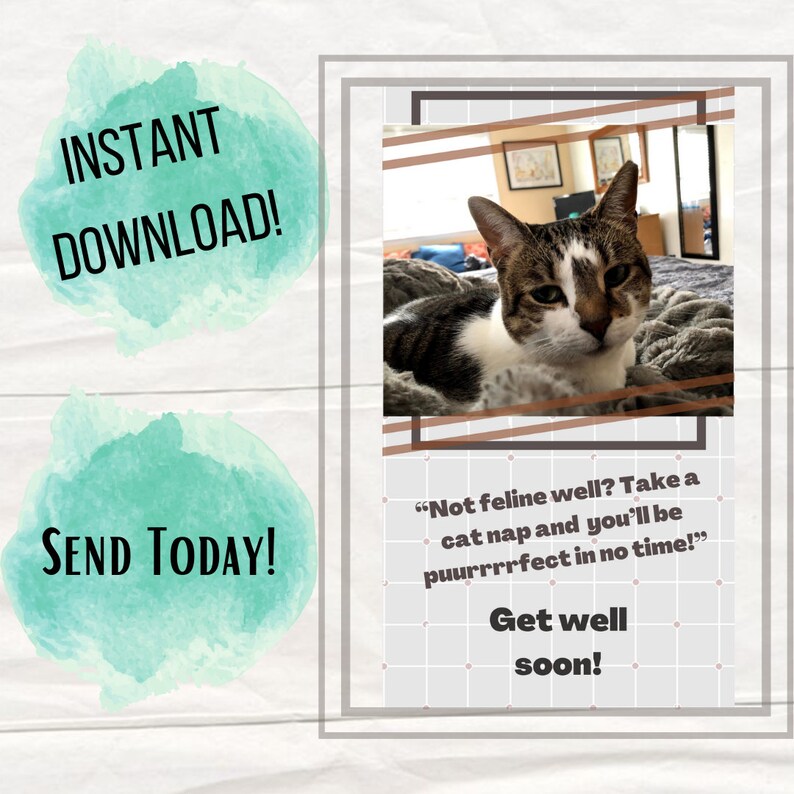 Electronic Get Well Card Digital Birthday Card SMS Text | Etsy