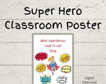 Classroom Resources Superheroes Read to Self Superhero - Etsy