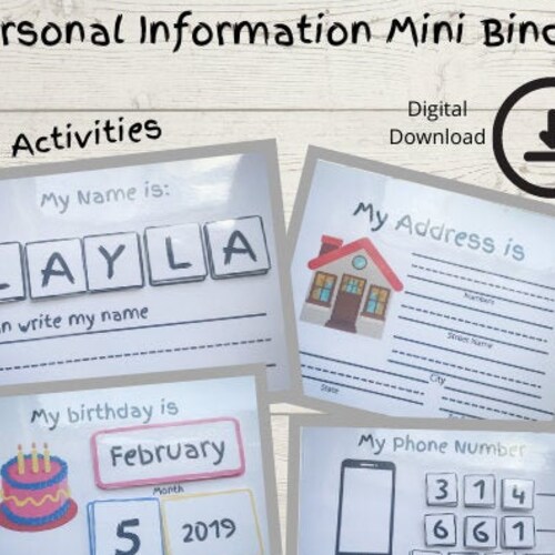 Learning Binder Personal Information Busy Binder Preschool - Etsy