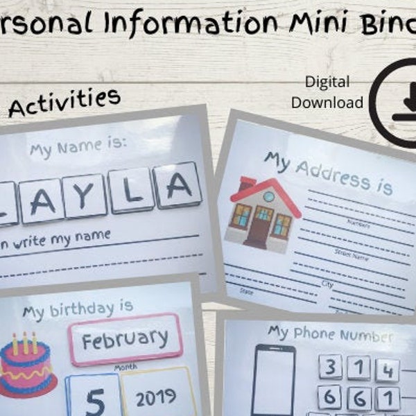 Learning Binder Personal Information Busy Binder Preschool Learning ...