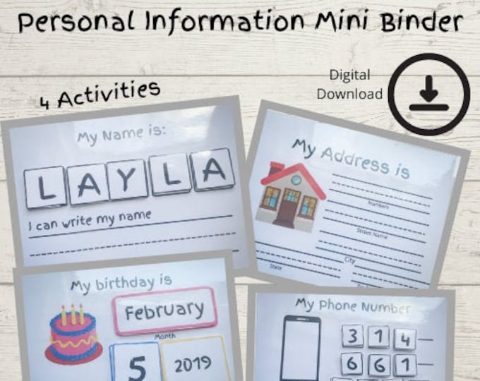 Learning Binder | Personal Information Busy Binder | Preschool Learning ...