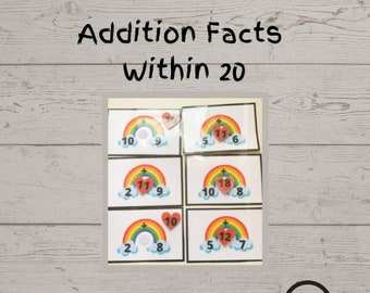 Homeschool Printables | Addition Facts With Sums to 20 | Task Cards ...