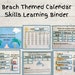 Homeschool Printables | Beach Themed Calendar Skills Binder | Pre ...