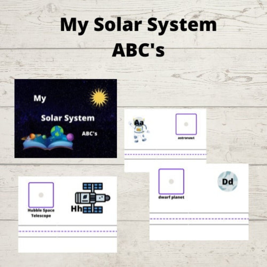 My Solar System Abc's | Toddler/preschool Busy Book | Digital Download ...