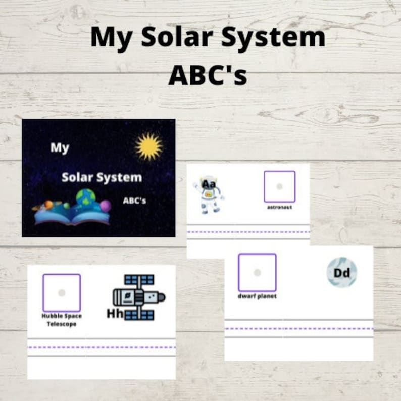 My Solar System Abc's | Toddler/preschool Busy Book | Digital Download ...