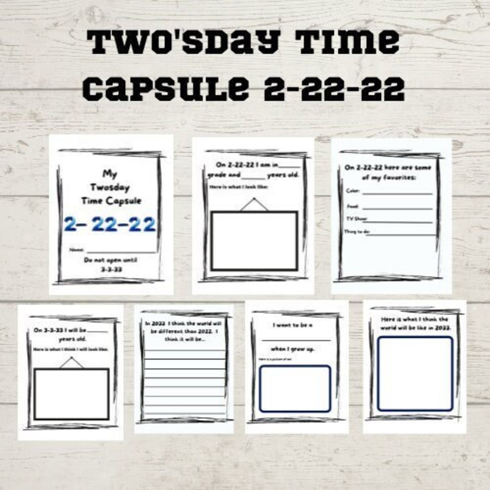 Learning Printable | Twosday Time Capsule | 2-22-22 | Homeschool ...