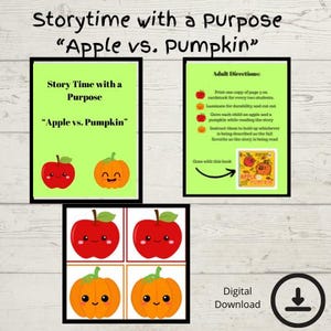 Apple Vs. Pumpkin | Homeschool Printable | Circle Time |story Activity ...