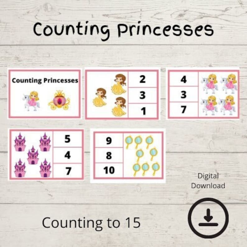Homeschool Printables | Princess Themed | Counting to 15 | Task Box ...