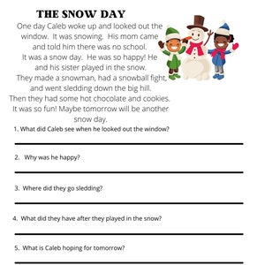 Learning Printable | Snow Day Learning| Homeschool Printable | 1st ...