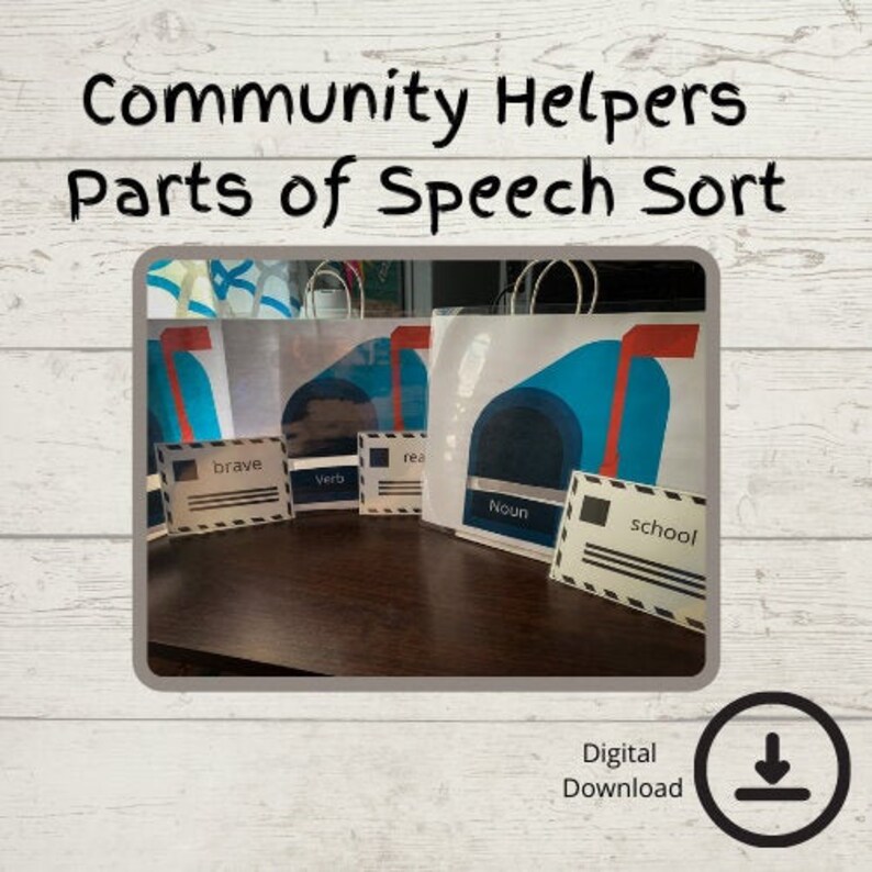 Community Helpers Parts of Speech Sort | Hands on Activity | Digital ...