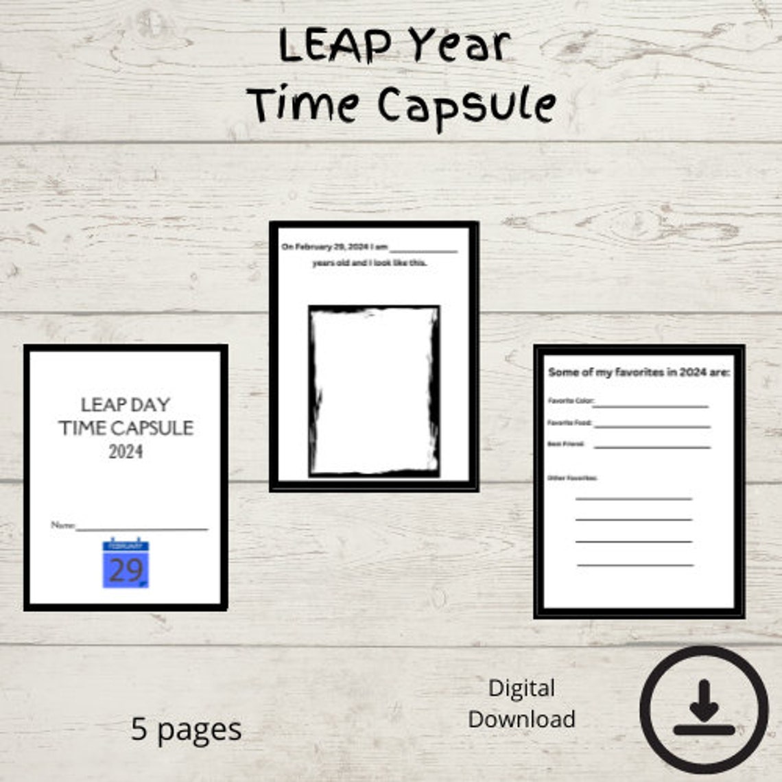 Learning Printable | Leap Year Time Capsule | 2-29-24 | Homeschool ...