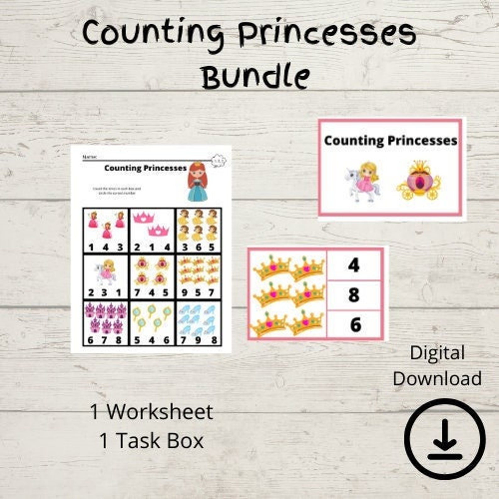 Homeschool Printables | Princess Themed | Counting to 15 | Task Box ...