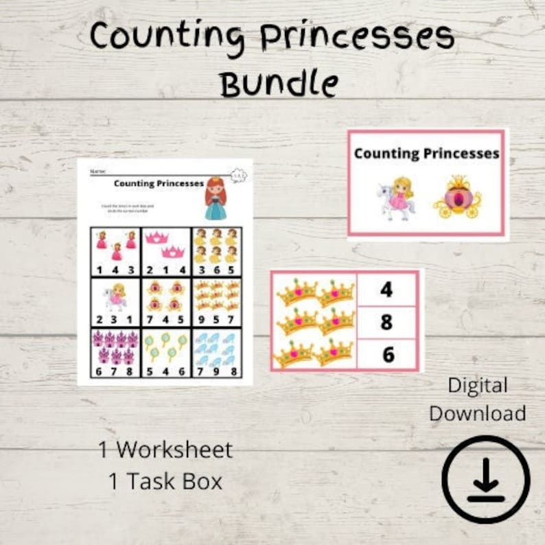 Homeschool Printables | Princess Themed | Counting to 15 | Task Box ...