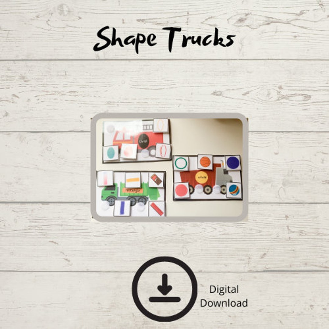 Toddler Homeschool Printable | Shape Matching Trucks | Digital Download ...