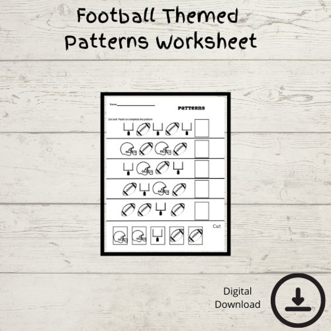 Football Themed Worksheet | Football | Patterns | Digital Download ...