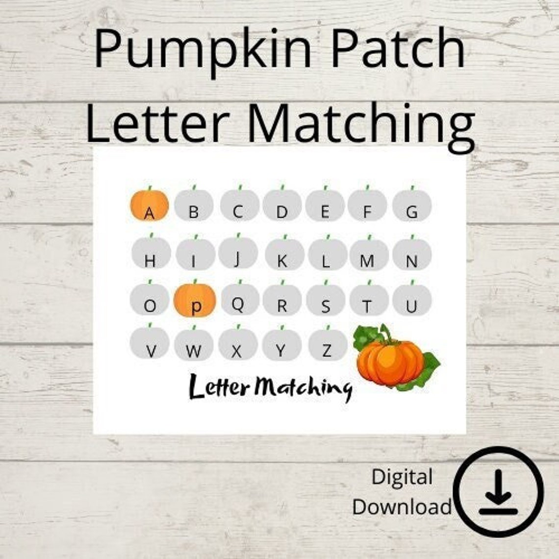 Homeschool Printables | Pumpkin Patch Letter Matching | Preschool ...