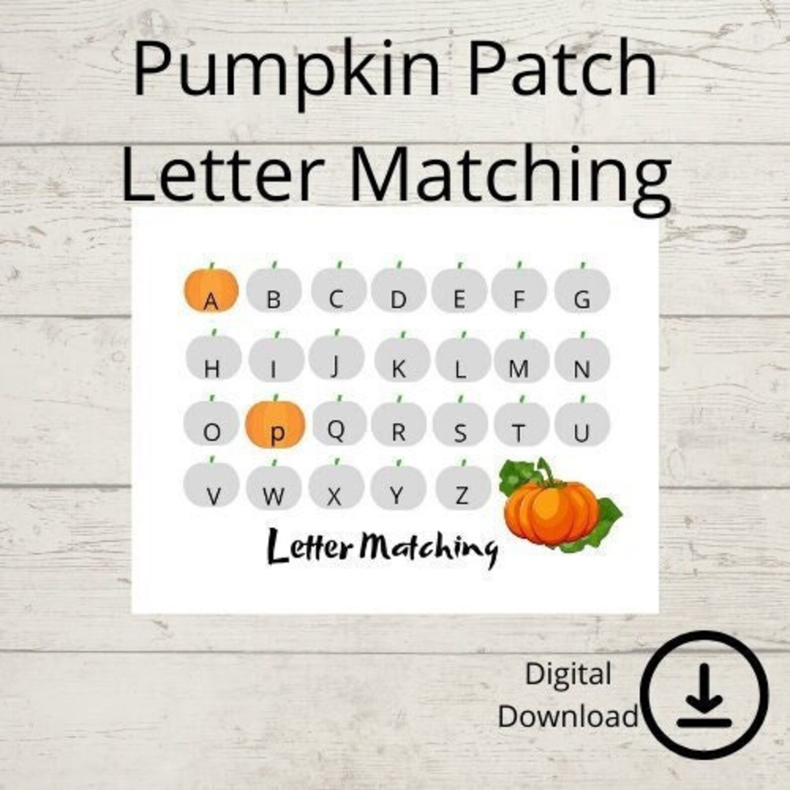 Homeschool Printables Pumpkin Patch Letter Matching Preschool ...