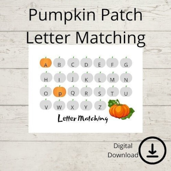 Homeschool Printables Pumpkin Patch Letter Matching | Etsy