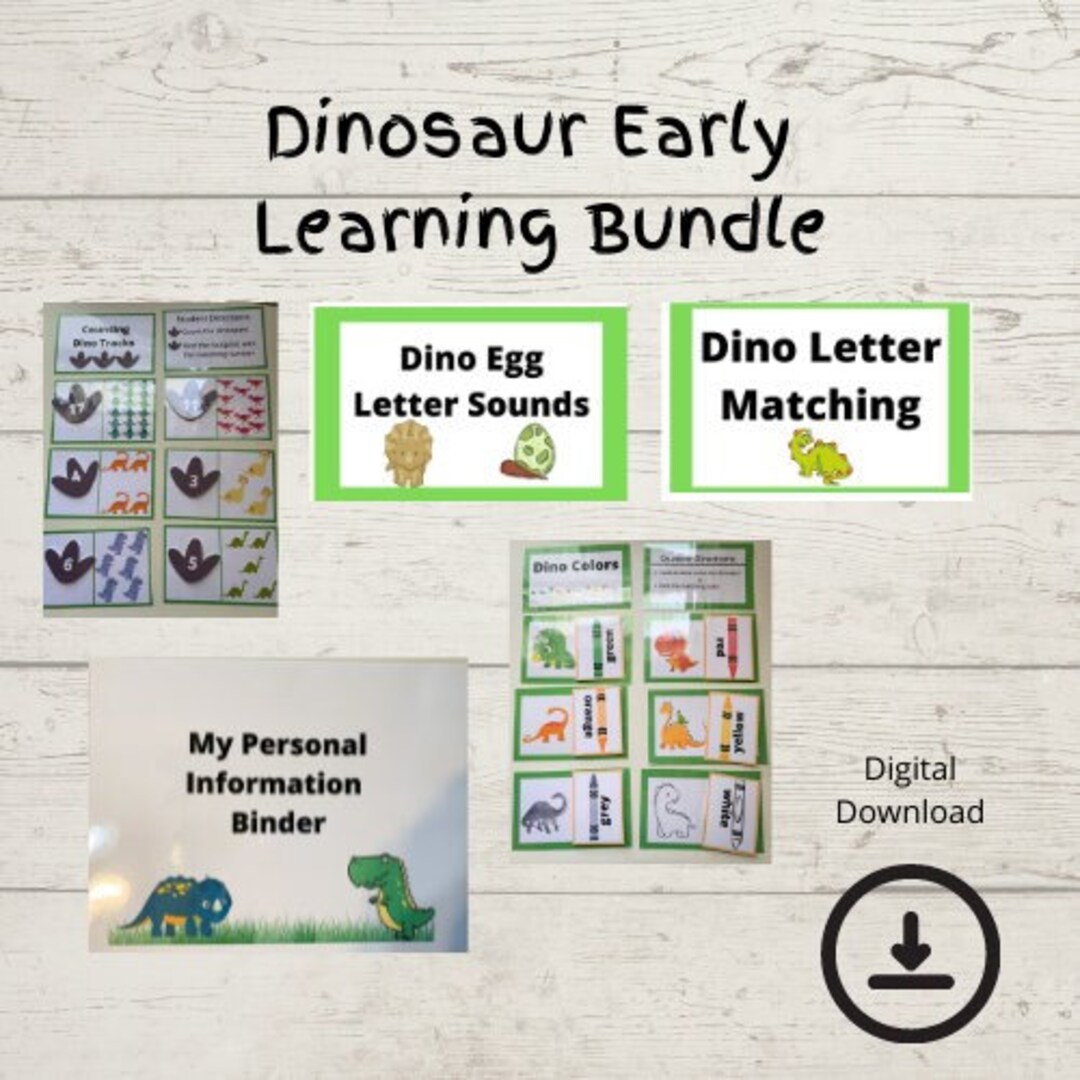 Homeschool Printables | Dinosaur Early Learning Bundle | Toddler ...