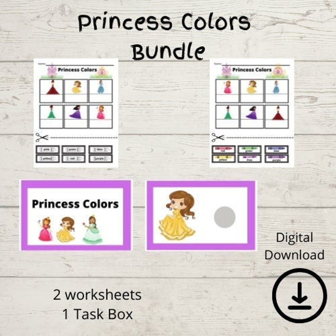 Homeschool Printables | Princess Themed | Colors and Color Words | Task ...