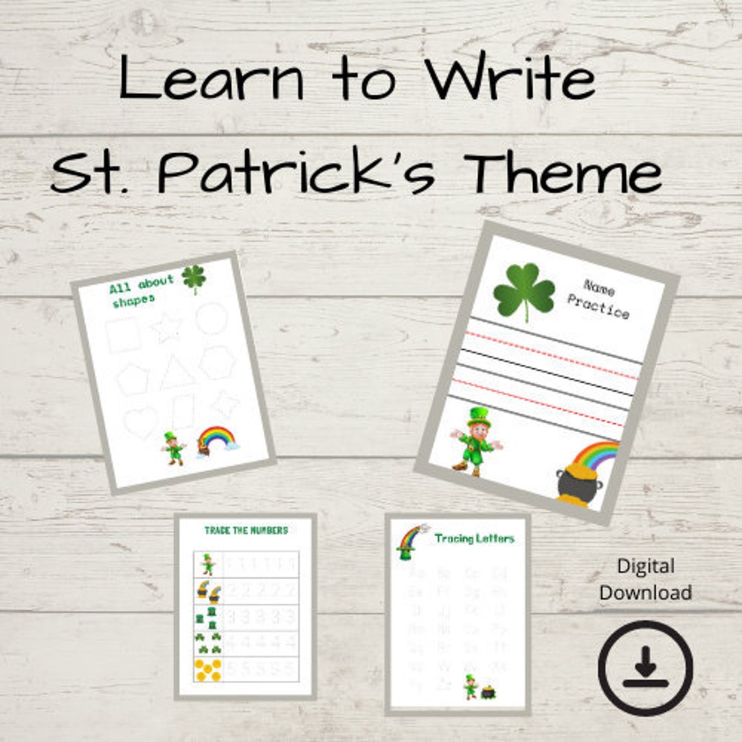 Toddler Learning Activity | Learn to Write St. Patrick's Day Theme ...