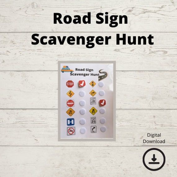 Road Trip Printables for Kids Road Sign Scavenger Hunt | Etsy