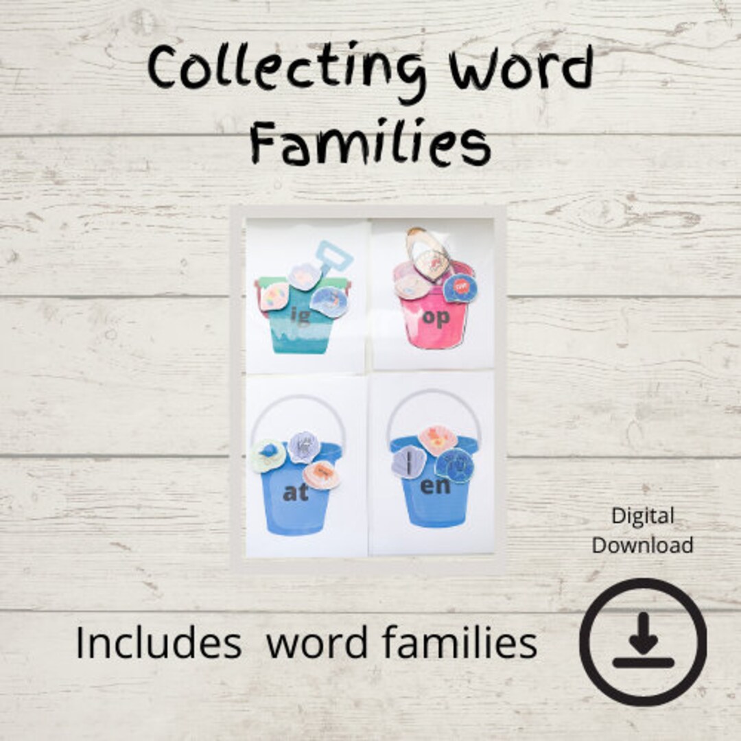 Homeschool Printables | Collecting Word Families | Beach/summer ...
