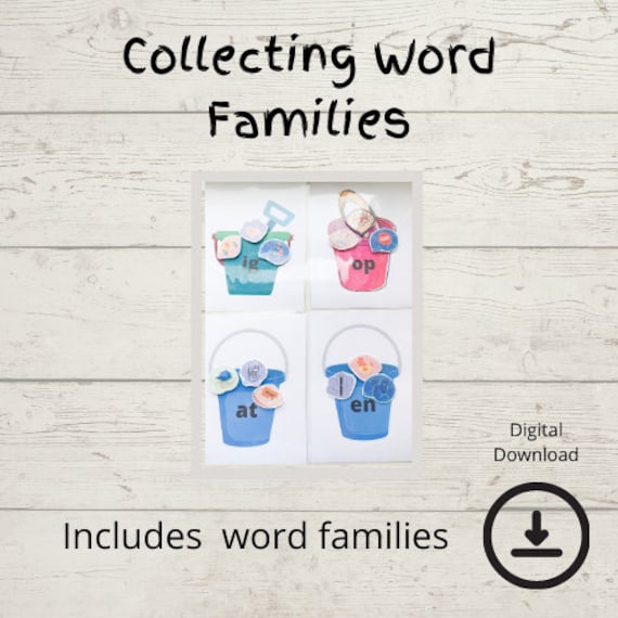 Homeschool Printables Collecting Word Families | Etsy